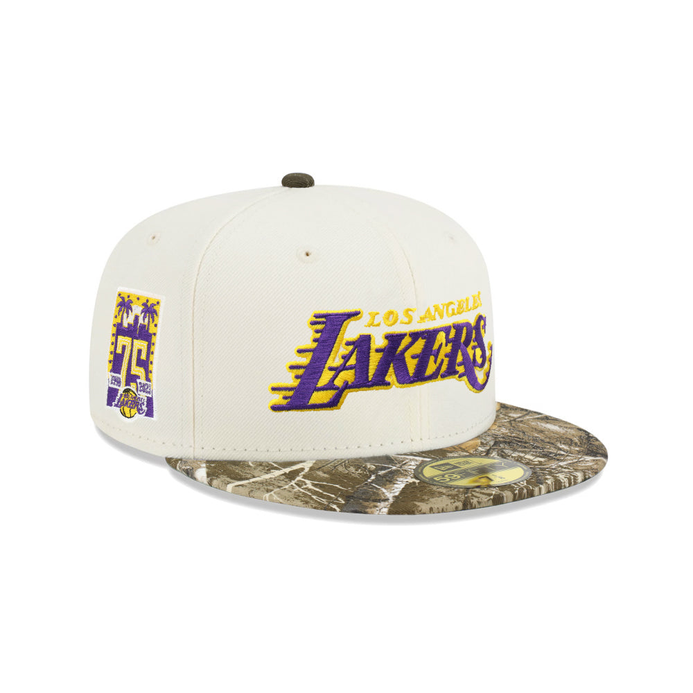 Los Angeles Lakers Chrome Real Tree 2 Tone 75th Anniversary SP 59Fifty – CROWN MINDED