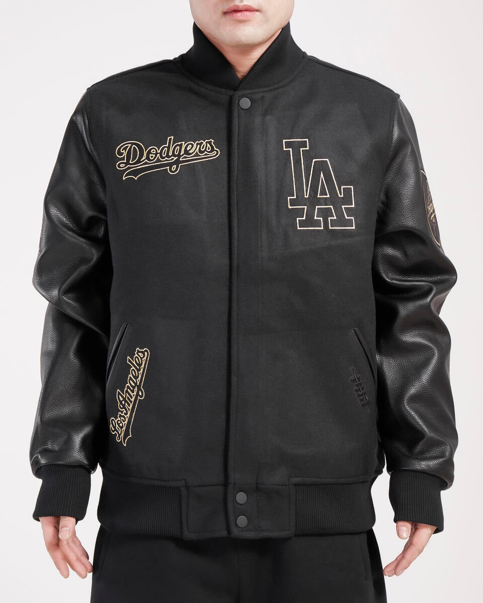 Pro Standard Los Angeles Dodgers Black Gold Wool Varsity Jacket – CROWN ...