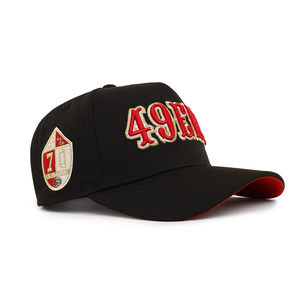 San Francisco 49ers Wordmark 70th Anniversary SP Black 9Forty A-Frame ...