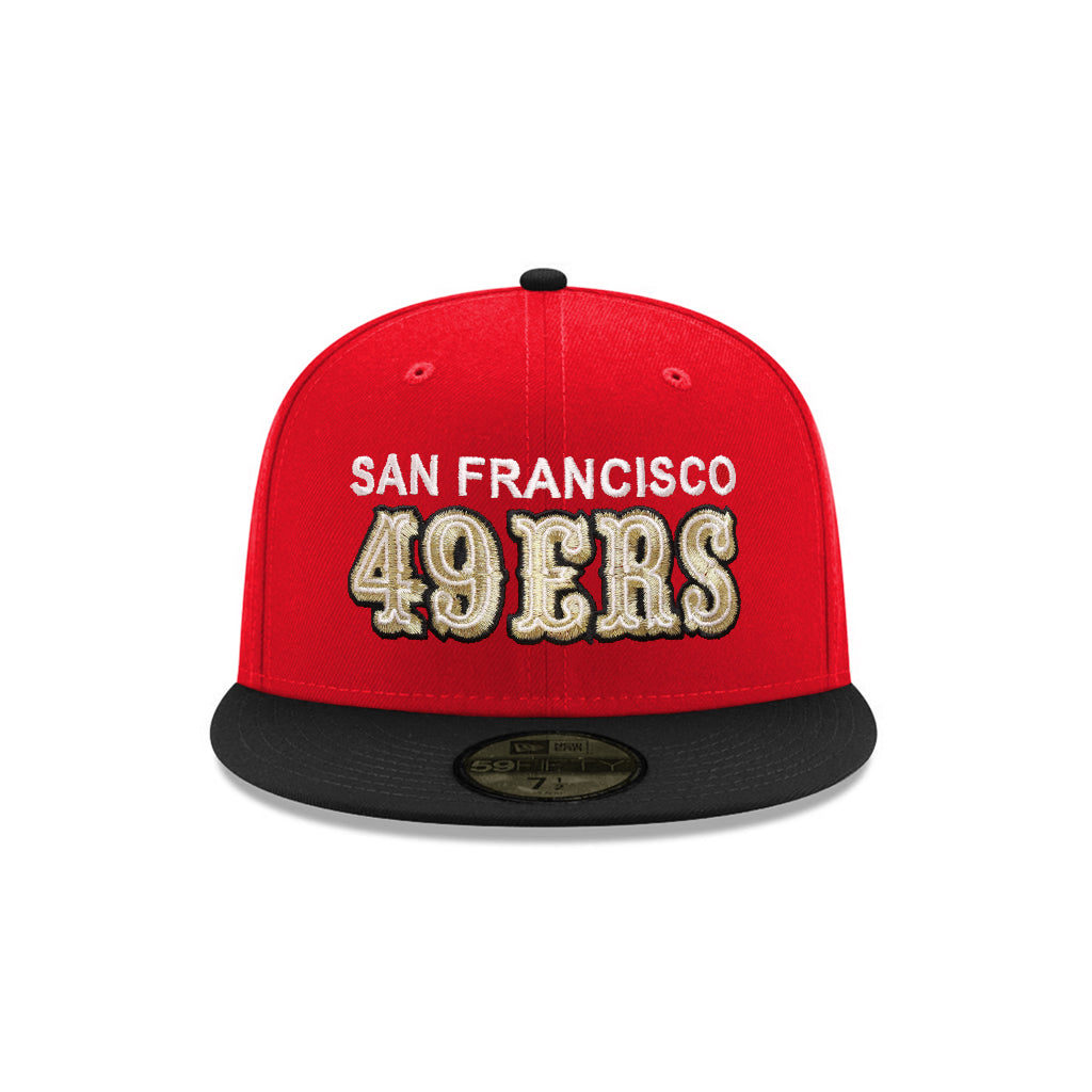 San Francisco 49ers Scarlet Red On Black 2 Tone Oval Logo SP 59Fifty F ...