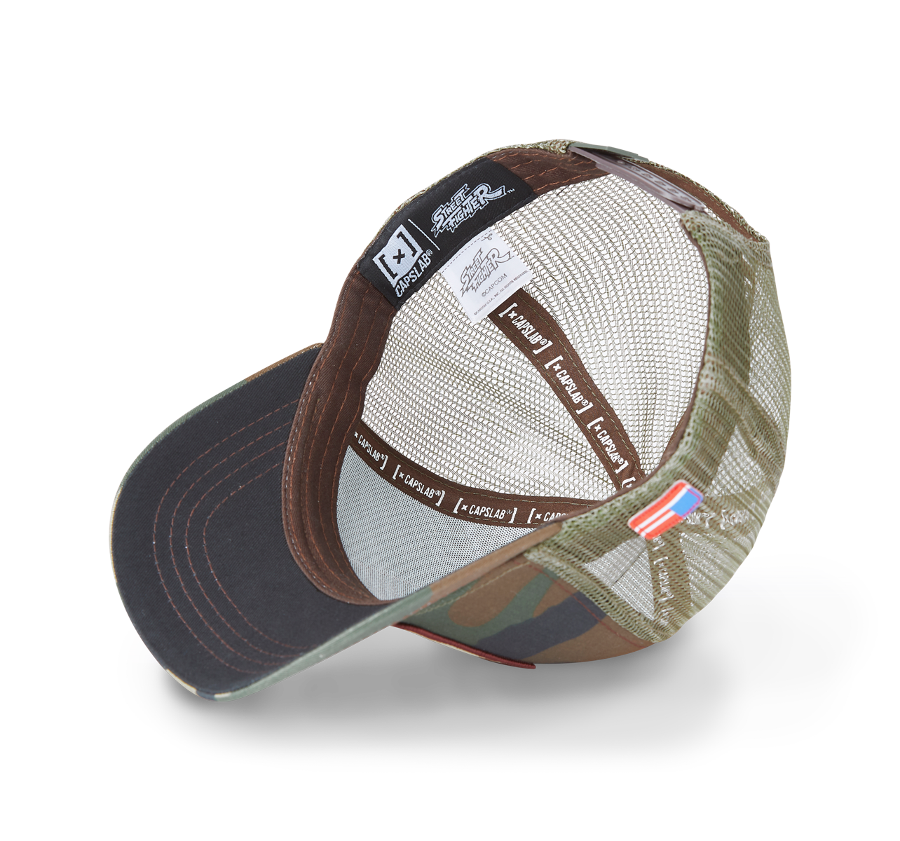 CAPSLAB X Street Fighter Guile Camo Trucker Hat – CROWN MINDED