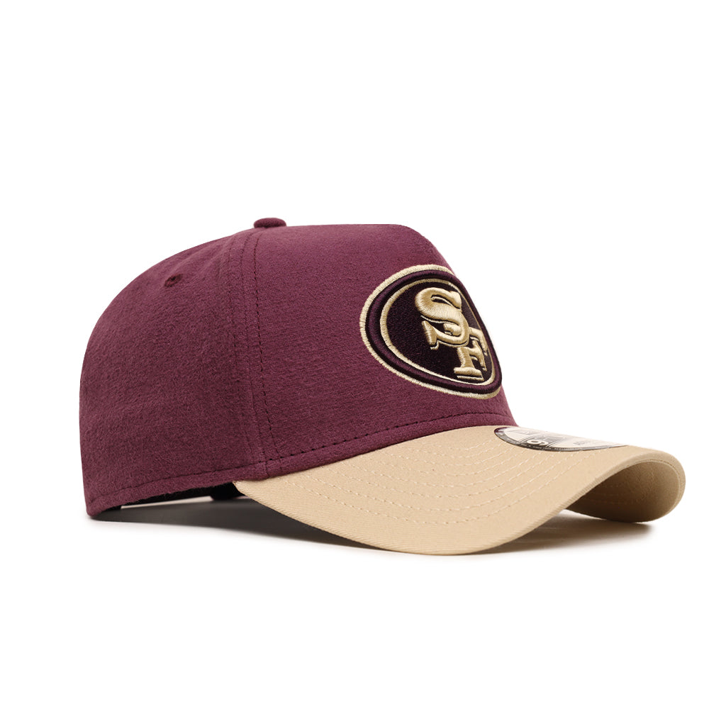 San Francisco 49ers 9Forty A-Frame Moleskin Maroon Tan Snapback – CROWN ...