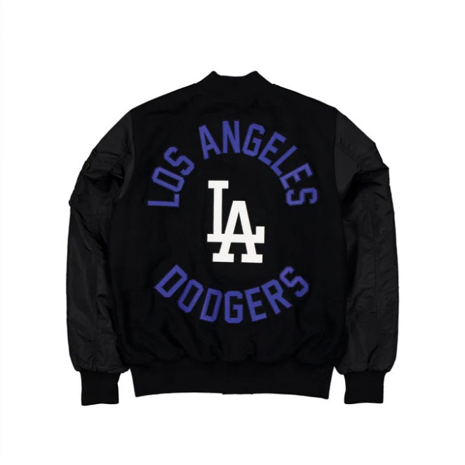 New Era X Alpha Industries Los Angeles Dodgers MA-1 Wool Varsity Jacke ...