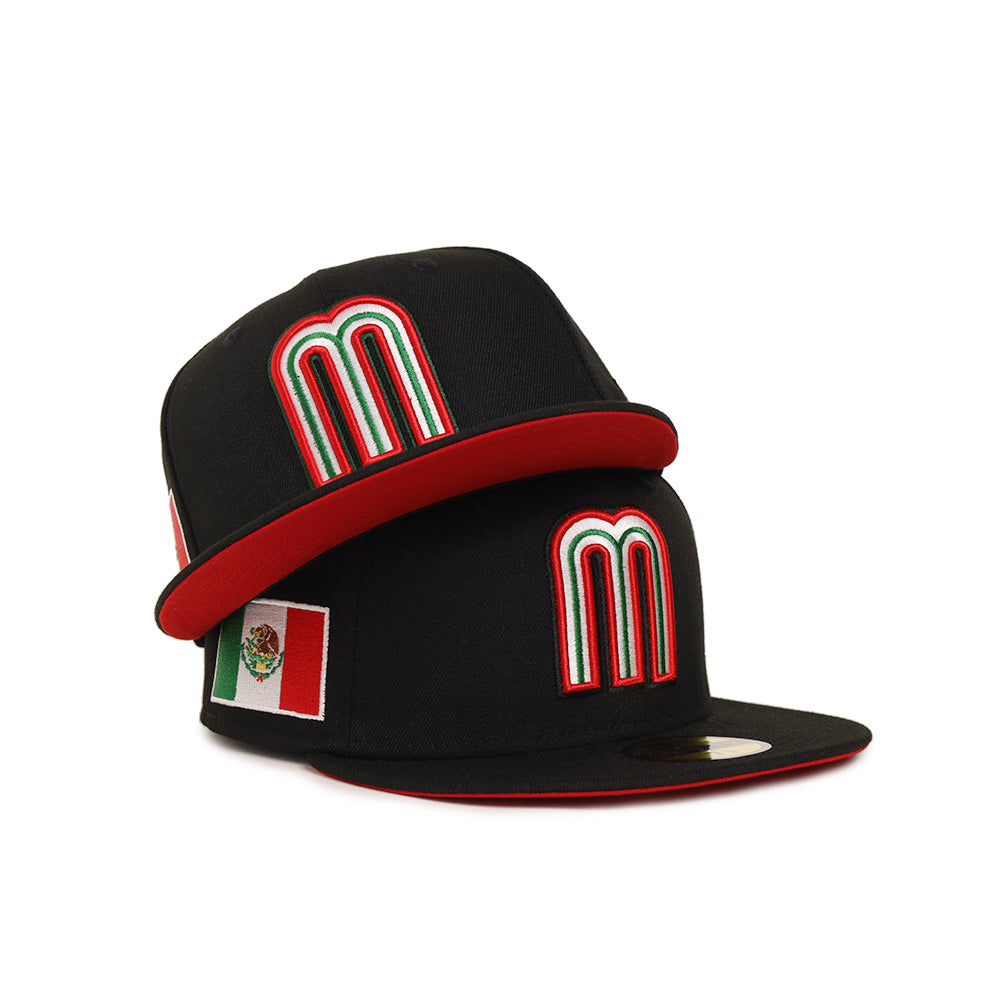 Mexico World Baseball Classic Mexican Flag SP Black 59Fifty Fitted ...