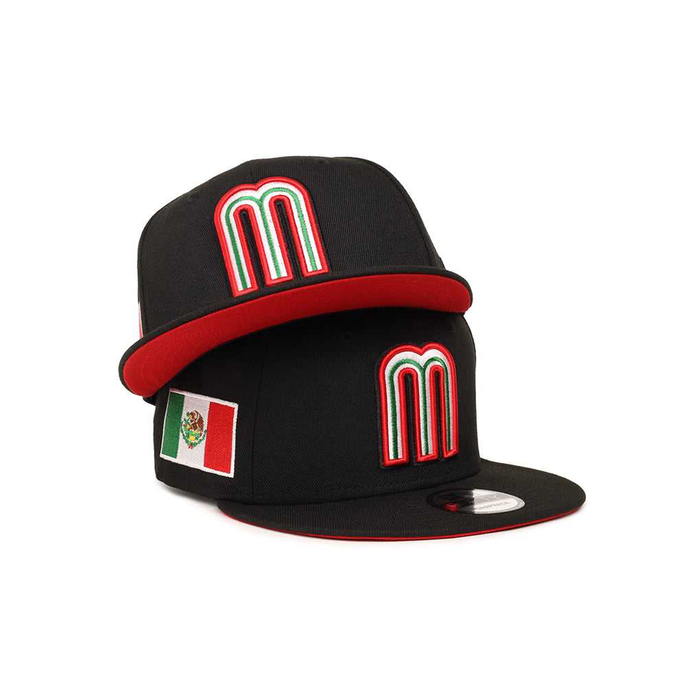 Mexico World Baseball Classic Mexican Flag SP Black 9Fifty Snapback ...