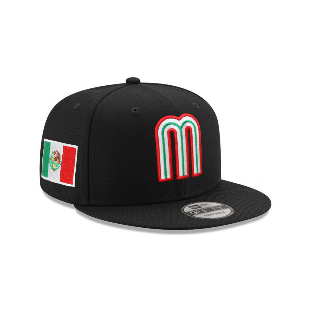 Mexico World Baseball Classic Mexican Flag SP Black 9Fifty Snapback ...