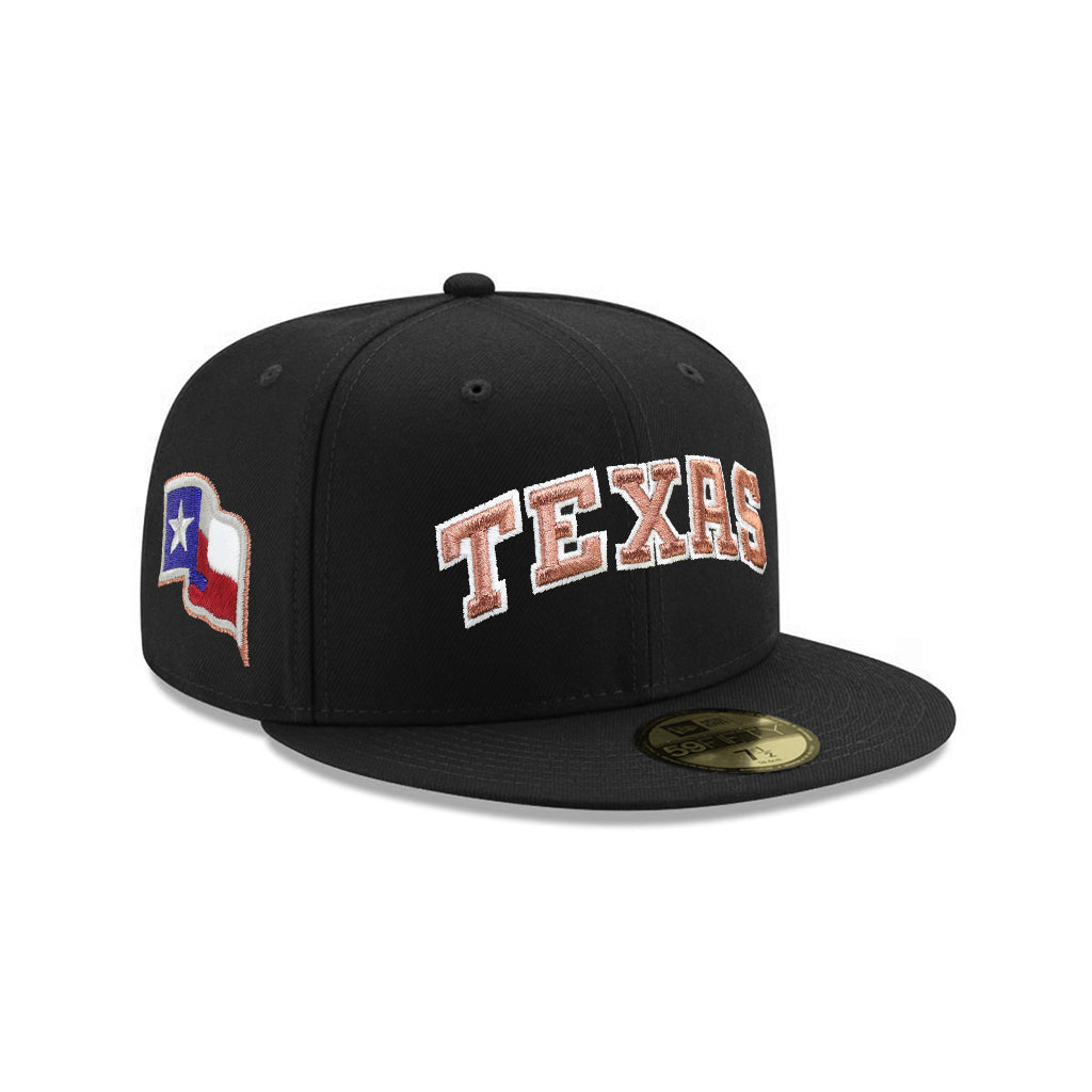 Texas Rangers Black Metallic Copper Texas Flag SP 59Fifty Fitted ...