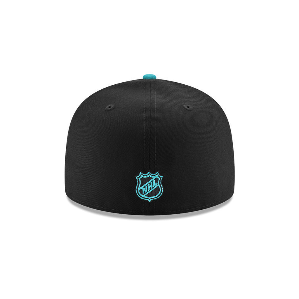 San Jose Sharks Wordmark 5th Anniversary SP NHL Black 59Fifty Fitted ...