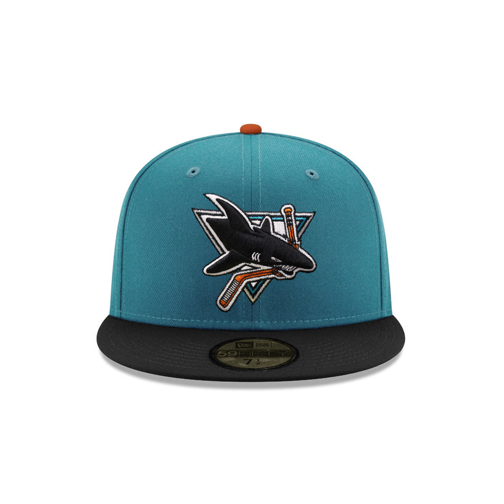 San Jose Sharks Aqua Black 2 Tone 5th Anniversary SP NHL 59Fifty Fitte ...
