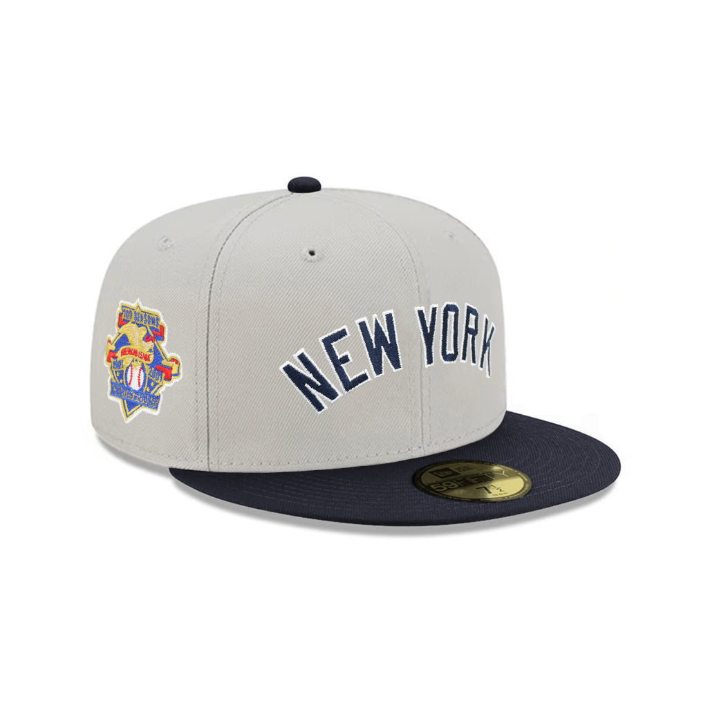 New York Yankees Cooperstown Gray Navy 2 Tone American League 100 Seas ...
