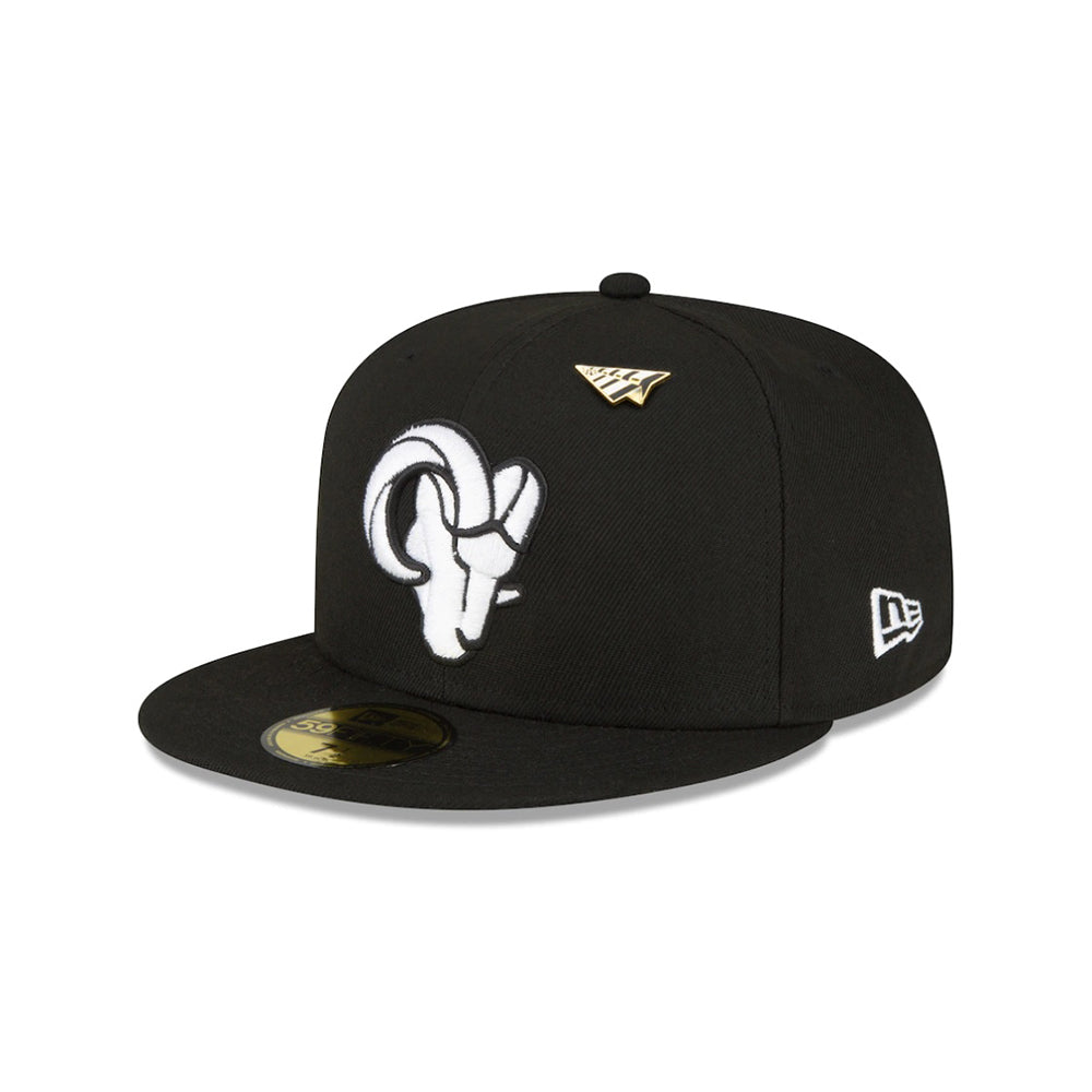 Los Angeles Rams X Paper Planes NFL Black on White 59Fifty Fitted ...