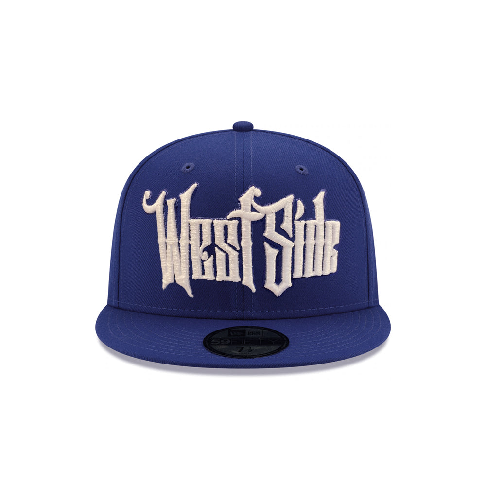 West Side Graffiti Font Royal on White 59Fifty Fitted – CROWN MINDED